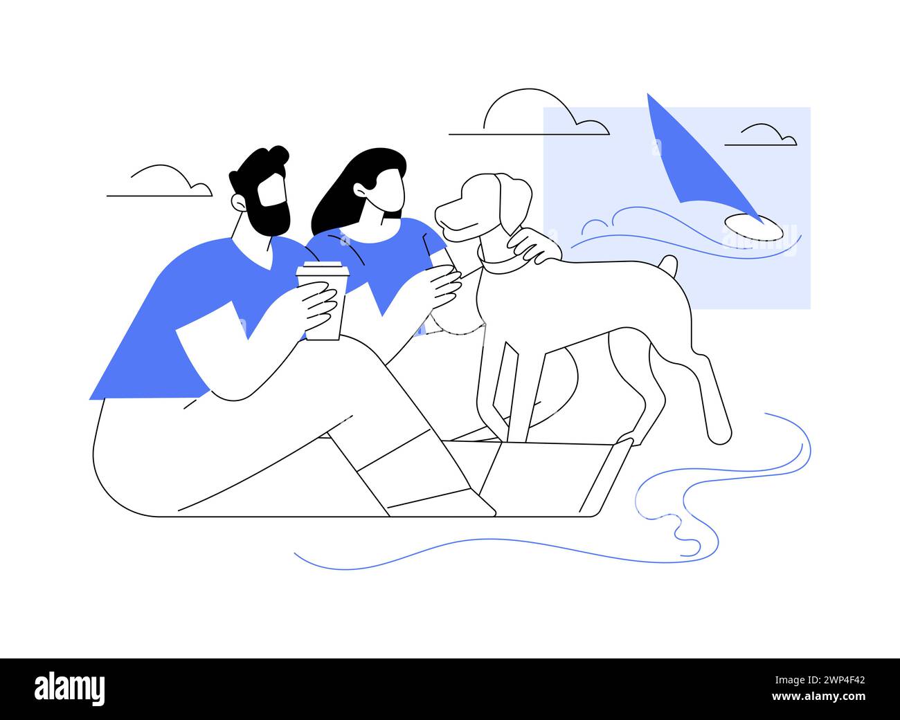 Dog beach isolated cartoon vector illustrations Stock Vector Image ...