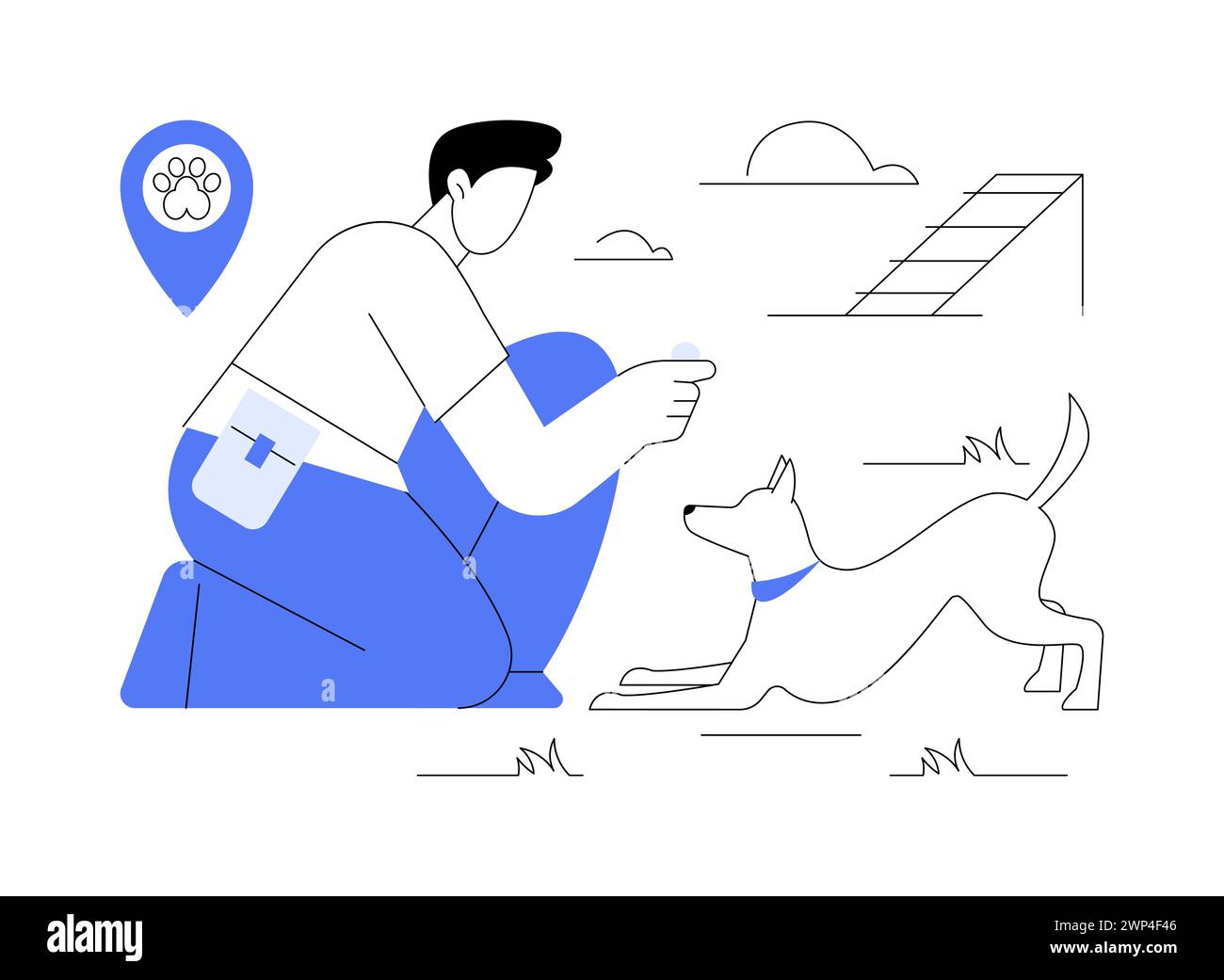 Training your dog isolated cartoon vector illustrations Stock Vector ...