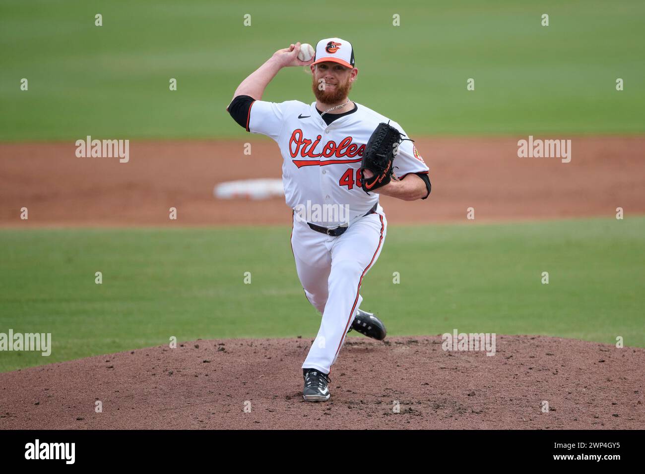 Baltimore Orioles pitcher Craig Kimbrel (46) during a Spring Training ...