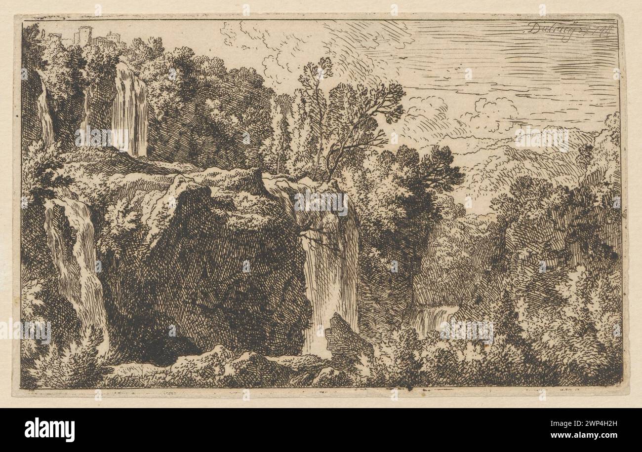Landscape with a waterfall in Tivoli; Dietrich, Christian Wilhelm Ernst ...