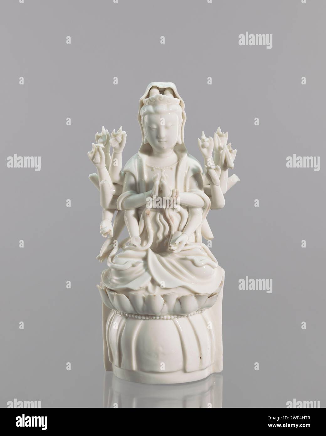 18th-century depiction of Guanyin seated on a lotus throne ...