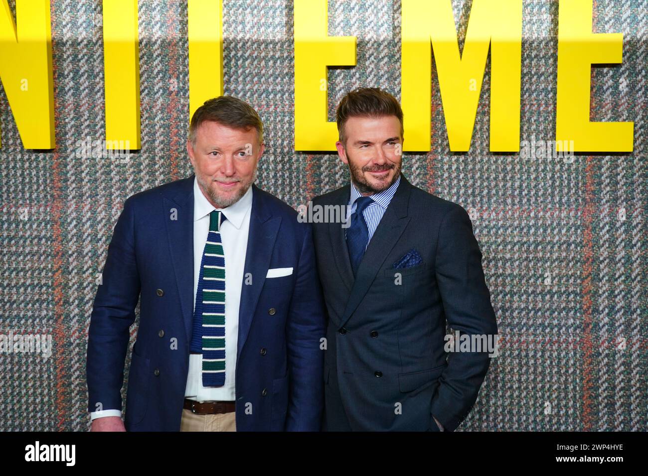 Guy Ritchie and David Beckham attending the premiere of Netflix series ...