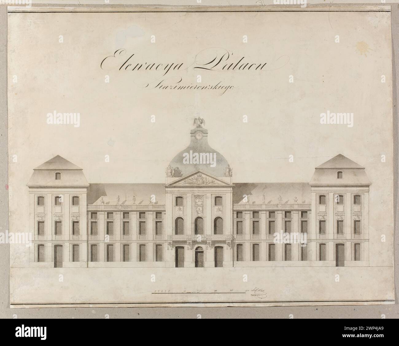 A pre-1815 architectural drawing by Hilary Szpilowski shows the front ...