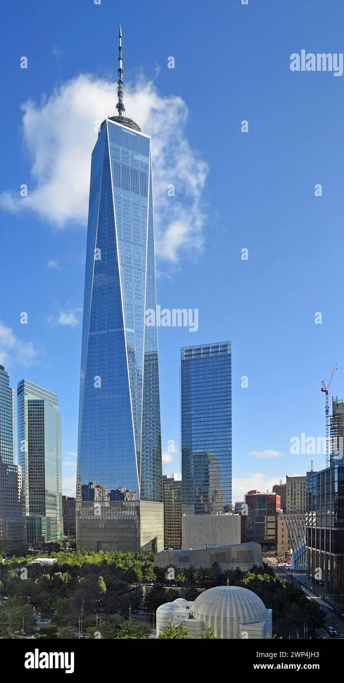 One World Trade Centre or Freedom Tower skyscraper, Ground Zero, Lower ...
