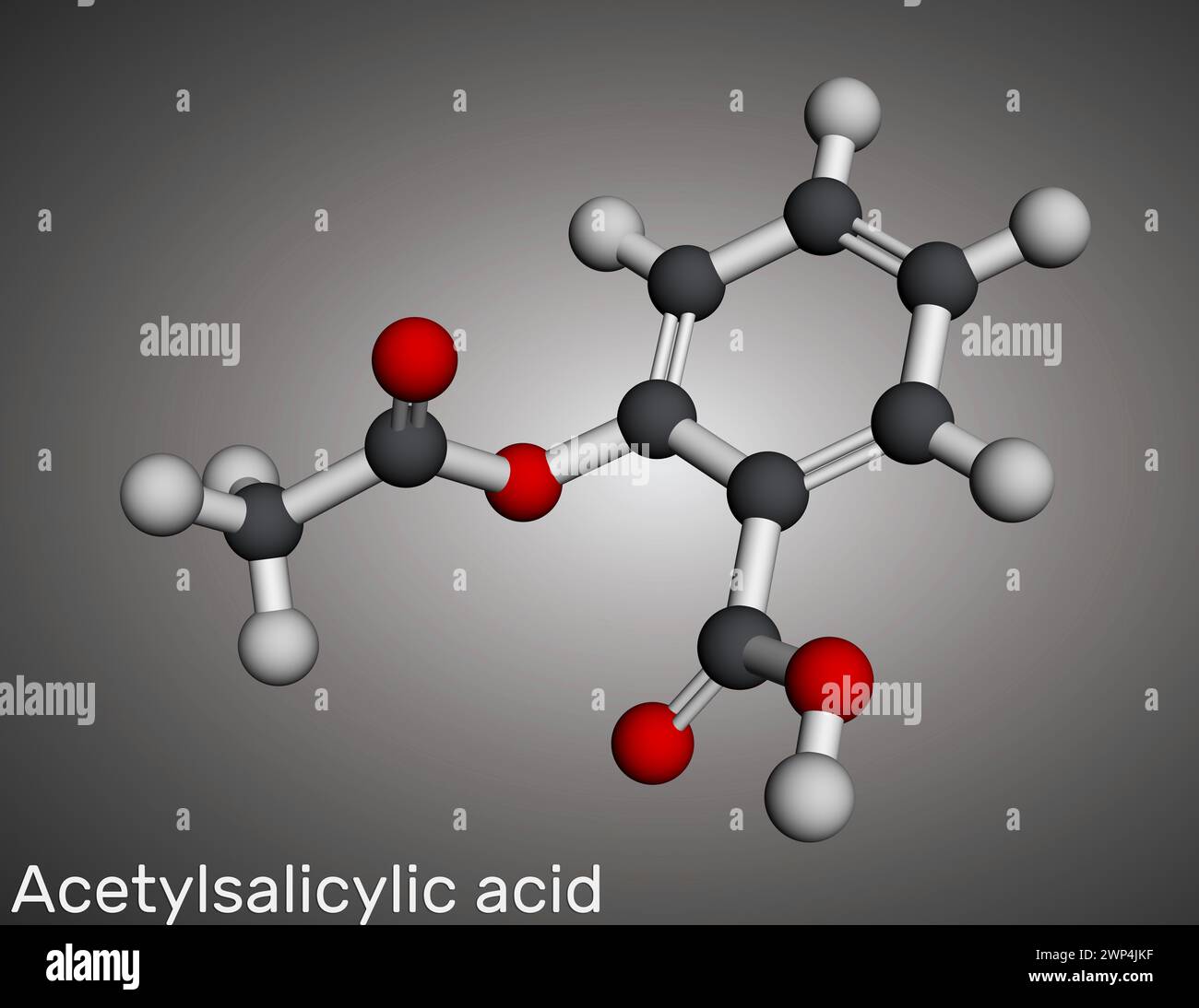 Acetylsalicylic acid, aspirin, ASA molecule. It is salicylate ...