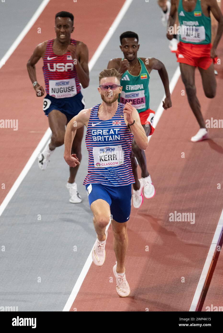 Josh Kerr competing in the 3000m men’s final at the World Athletics ...