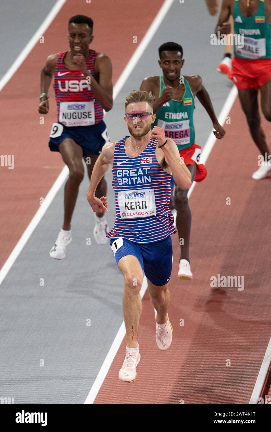 Josh Kerr competing in the 3000m men’s final at the World Athletics ...
