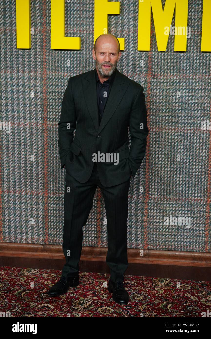 Jason Statham attending the premiere of Netflix series The Gentlemen at ...