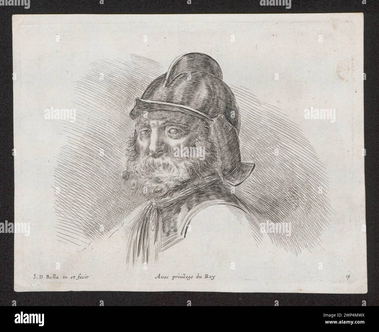 A 1643 drawing by Stefano Della Bella of a knight, part of the ...