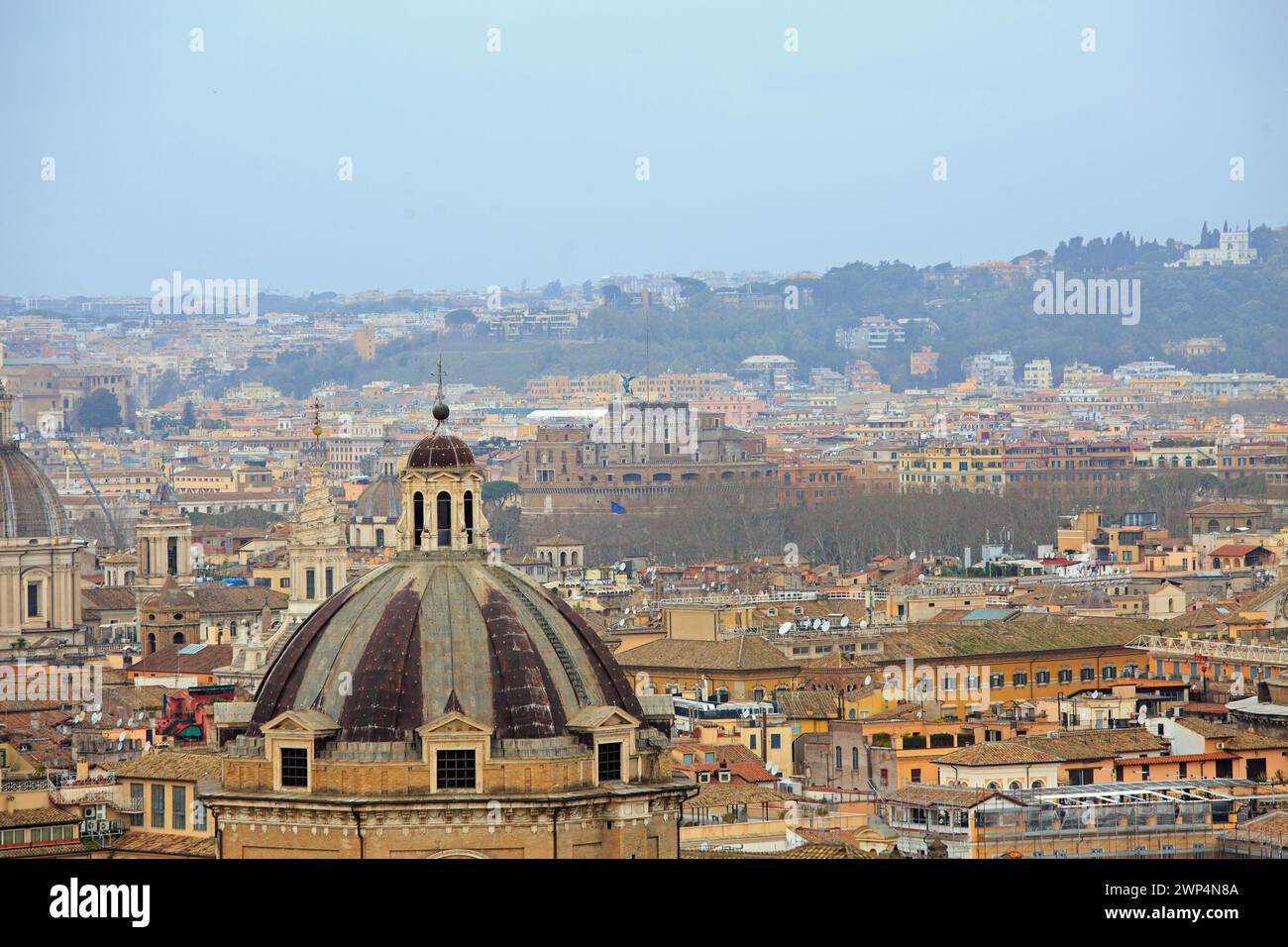View of Rome City looking down from above, with various buildings and Churches Stock Photo - Alamy
