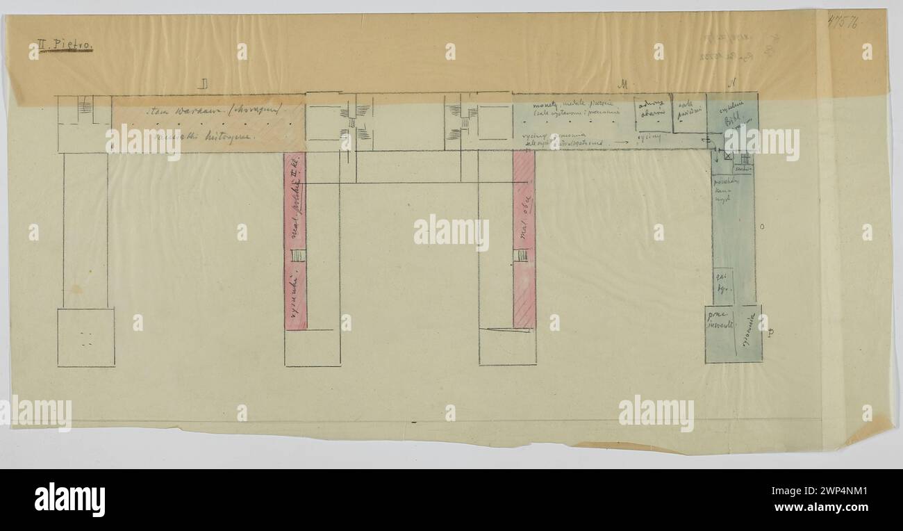Warsaw. National Museum. Pi Troy II. Plan with determining the purpose ...