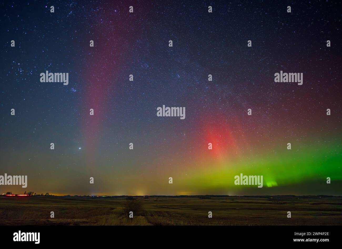 SAR arc - a phenomenon known as Stable Auroral Red arc. Panoramic photo ...