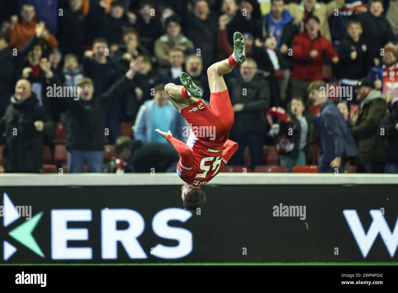 John Mcatee of Barnsley celebrates his goal to make it 1-0 during the ...