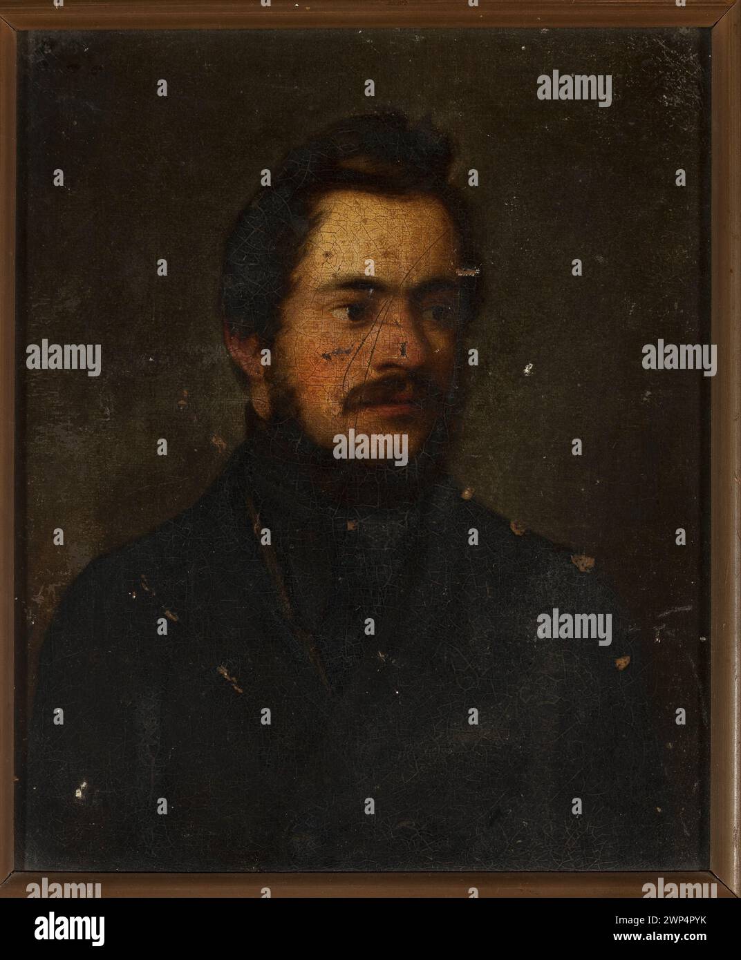 Portrait of an unidentified husband with a black beard painted by an ...