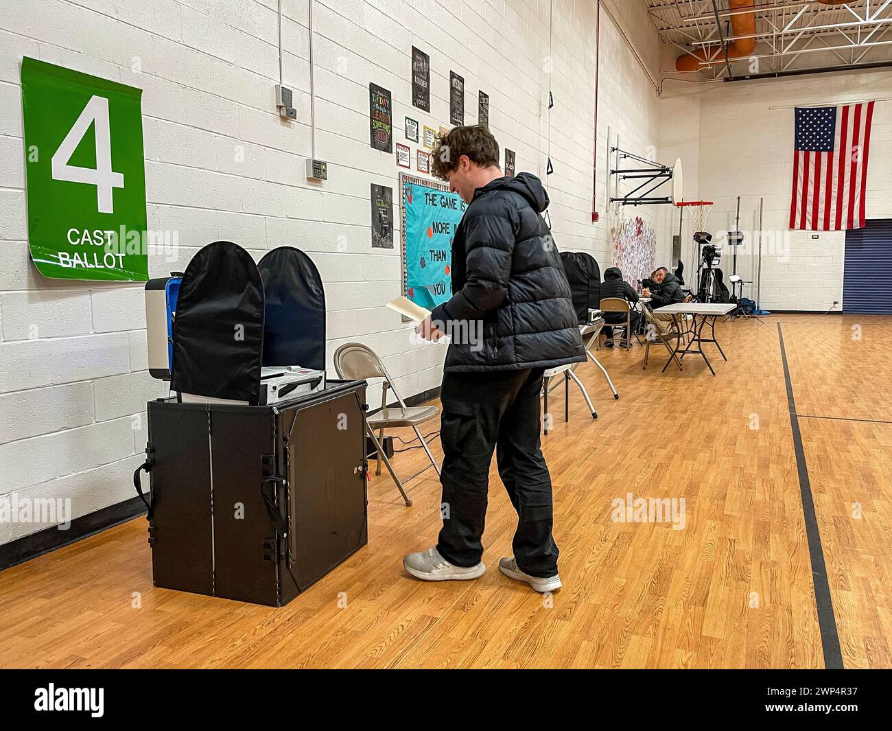 Falls Church, Virginia, USA. 5th Mar, 2024. First time voter BEN VARNER ...