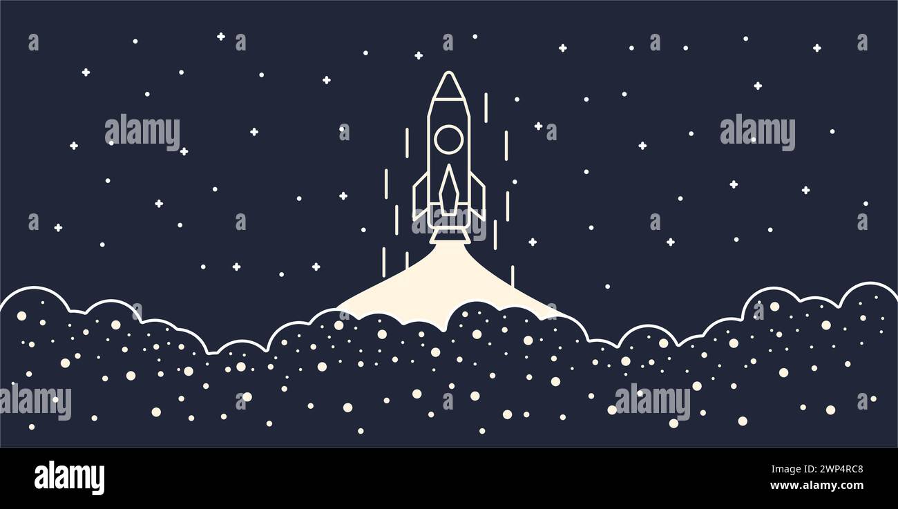 Astronaut rocket exploration outline hi-res stock photography and ...