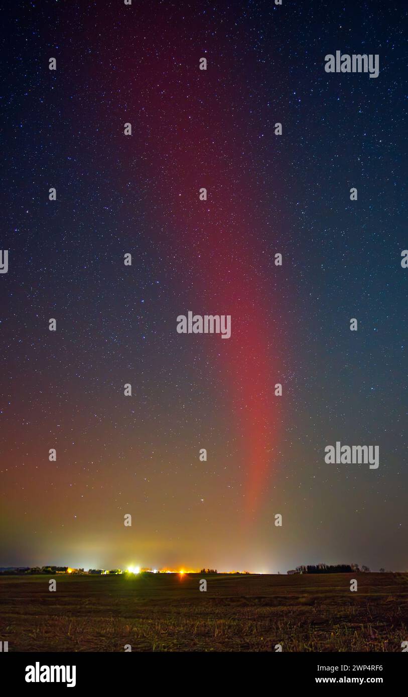 SAR arc - a phenomenon known as Stable Auroral Red arc. Panoramic photo ...