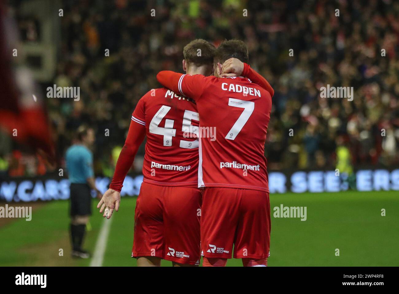 John Mcatee of Barnsley celebrates his goal to make it 1-0 during the ...