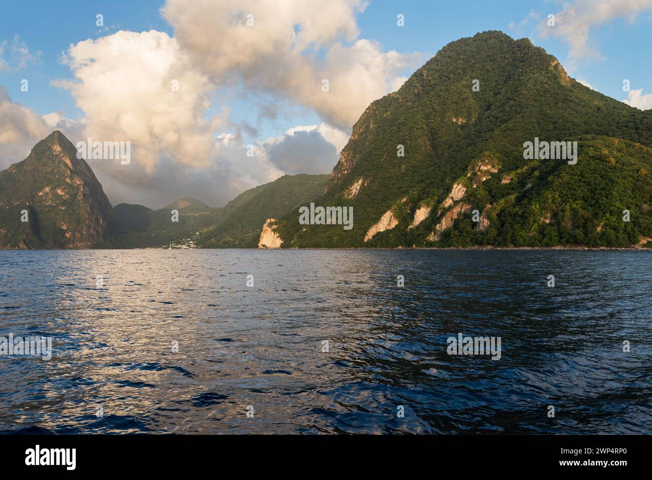 The Piton Peaks are two volcanic lava domes that rise above the ...