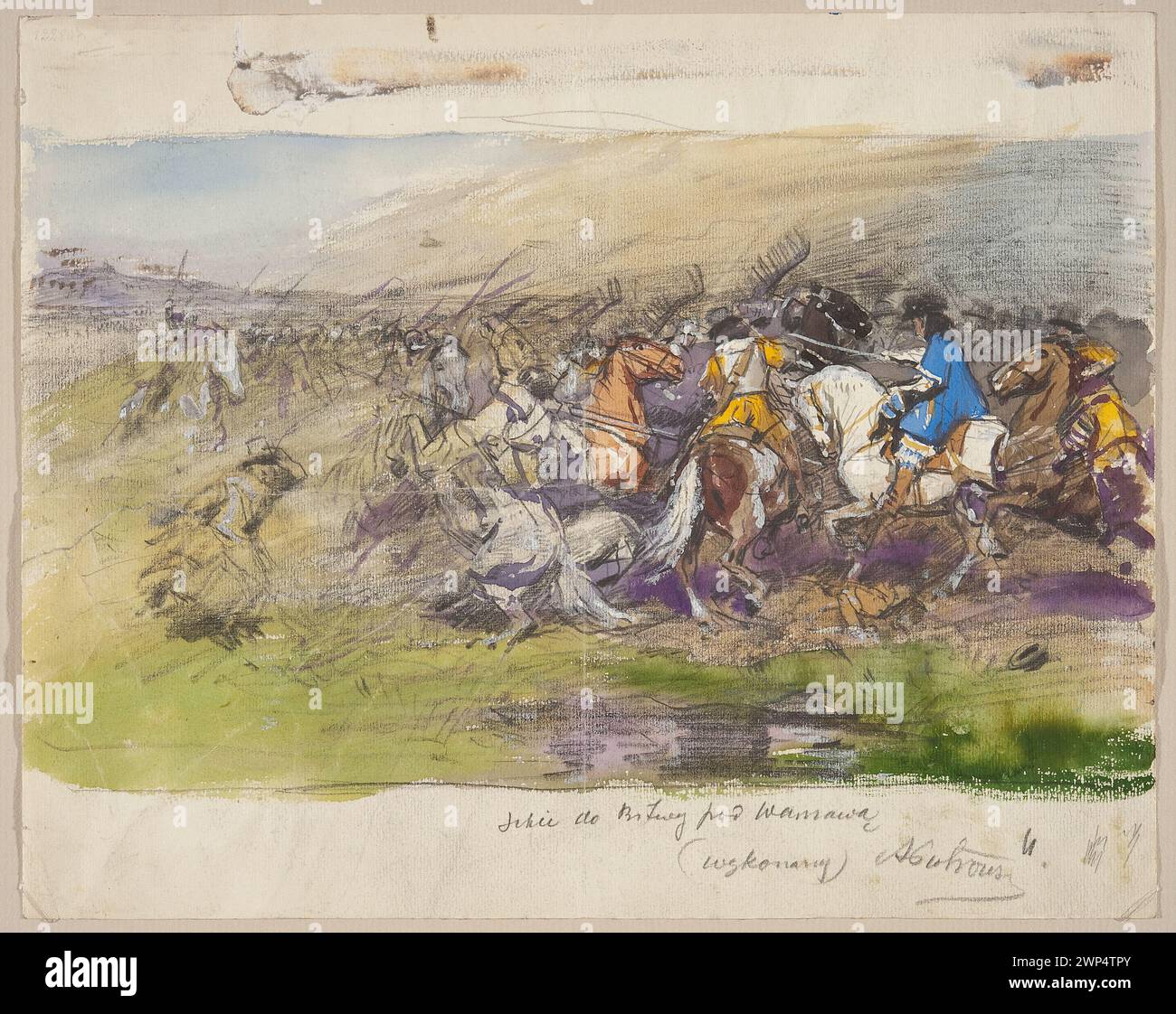 Study to the painting "Battle of Warsaw 1656"; Piotrowski, Antoni (1853 ...