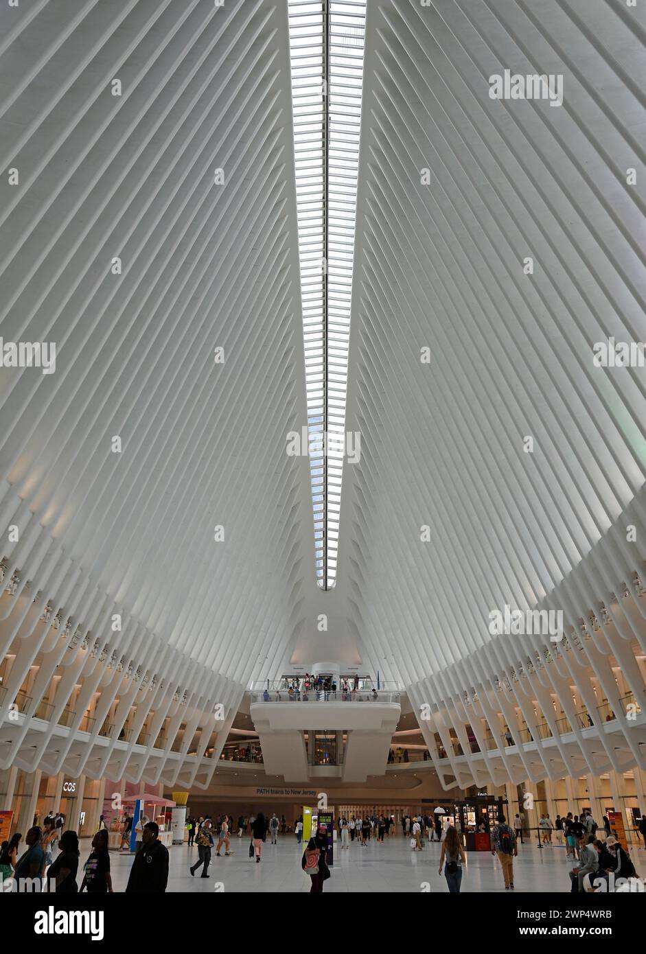 People in the Westfield World Trade Center Mall, Oculus Building ...