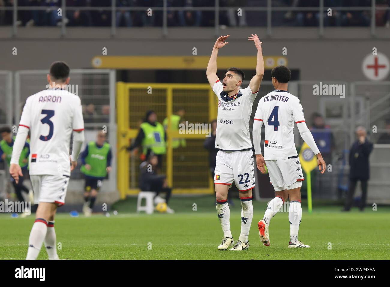 Italy, Milan, march 4 2024: Johan Vasquez (Genoa CFC) scores and ...