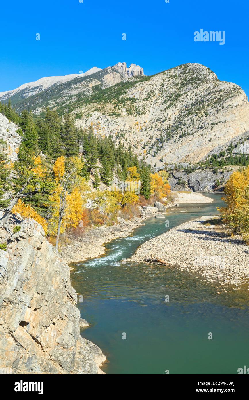 fall colors along the sun river canyon below gibson reservoir near ...
