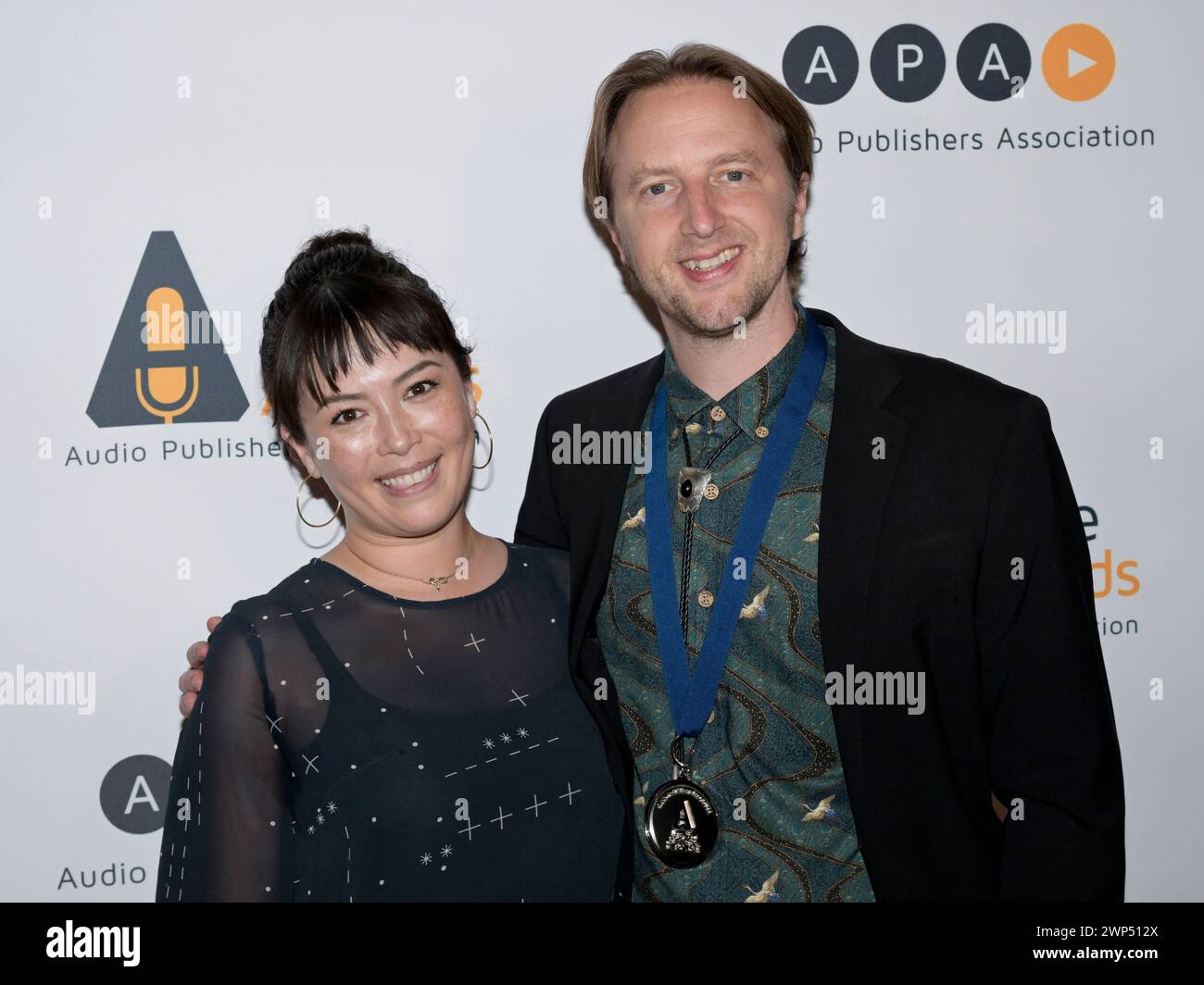 Hollywood, California, USA. 04th Mar, 2024. Andrew Eiden and wife Sarah. 2024 2024 Audie Awards ...