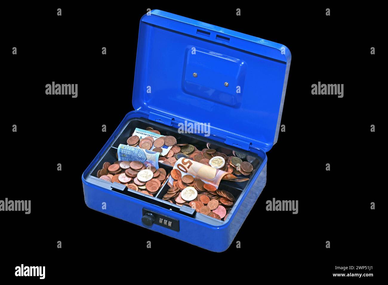 Aufbewahren von Bargeld BEARBEITET: Geldscheine und Centmünzen in einer ...