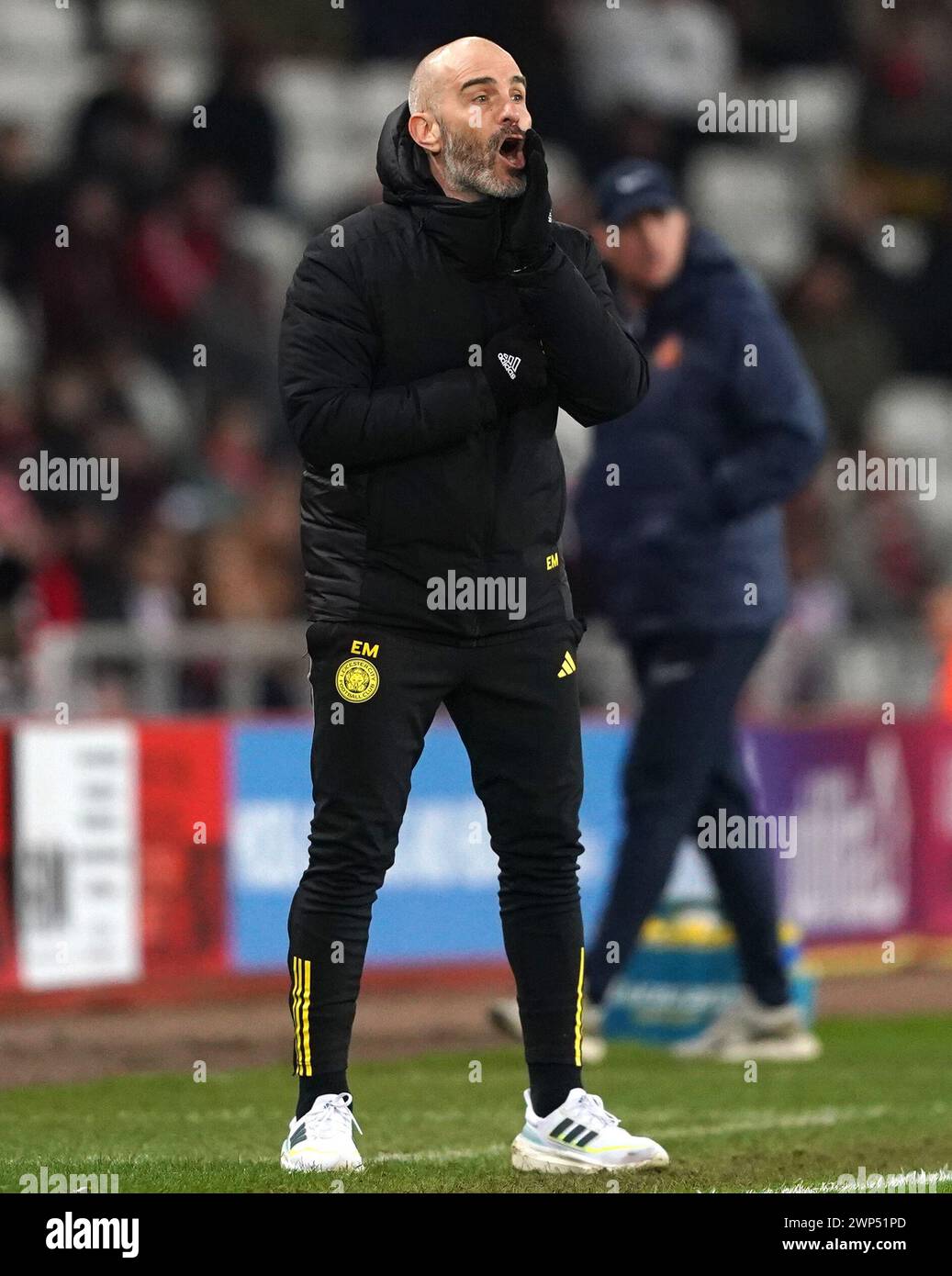 Leicester City manager Enzo Maresca on the touchline during the Sky Bet ...