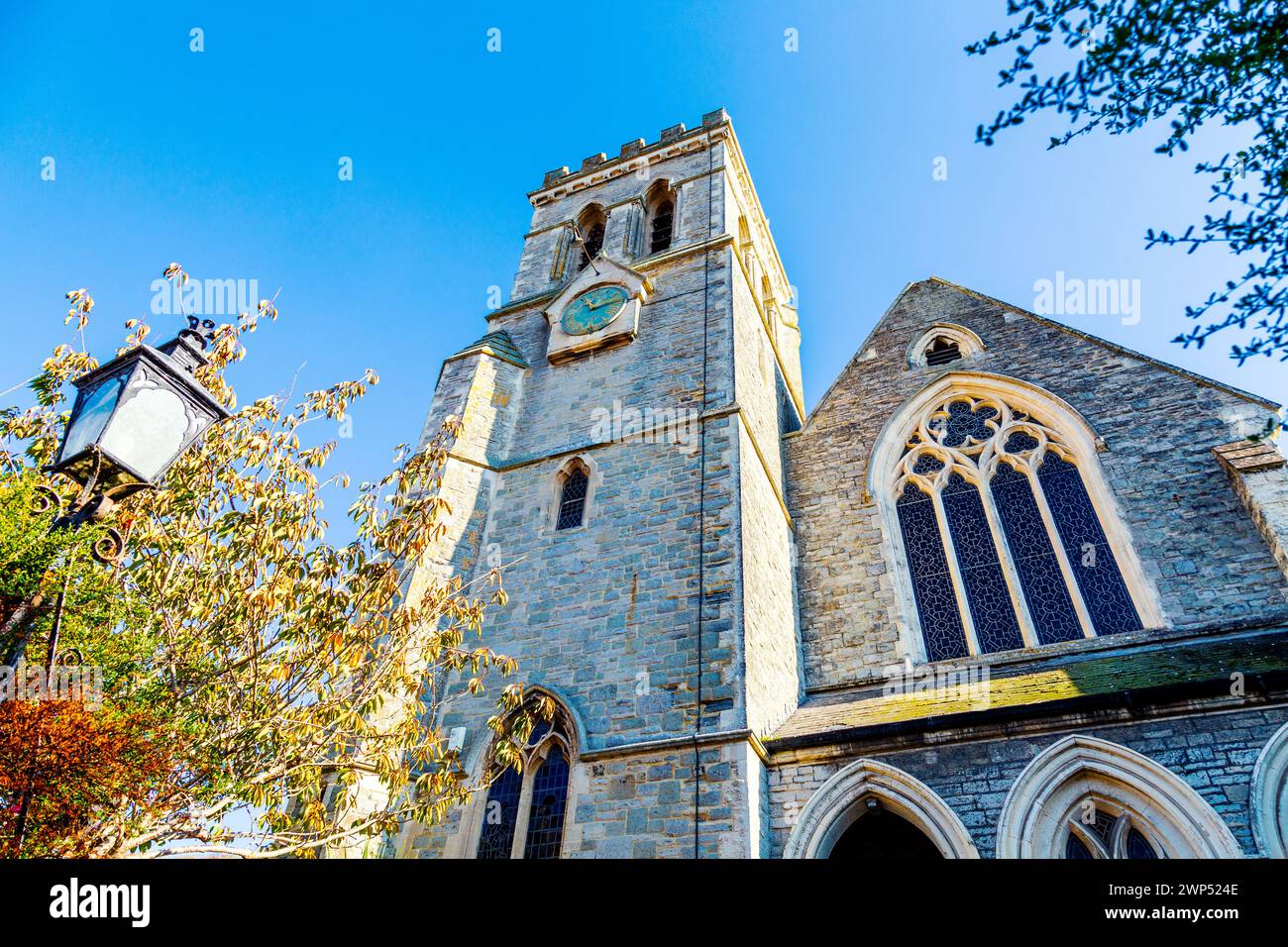 Exterior of St Michael's Church on Fore Street in the seaside town of ...