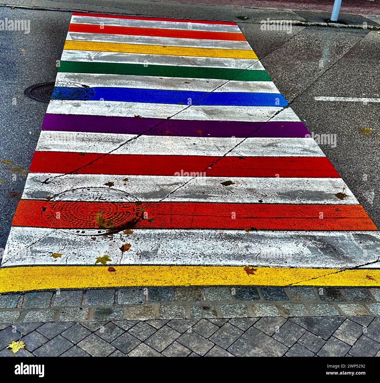 Rainbow pedestrian crossing Stock Photo - Alamy