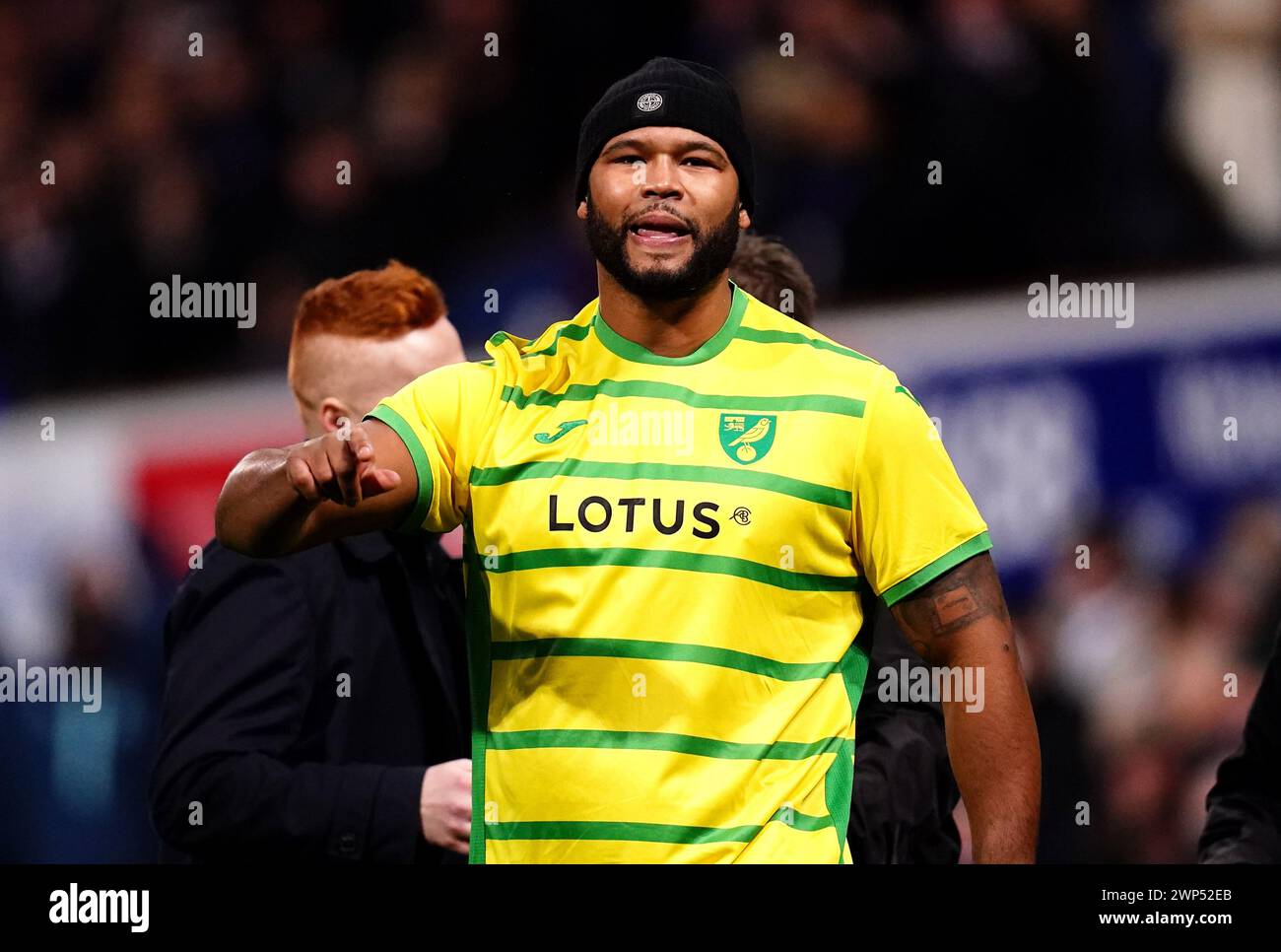 Boxer Frazer Clarke wearing a Norwich City shirt during a face off with ...