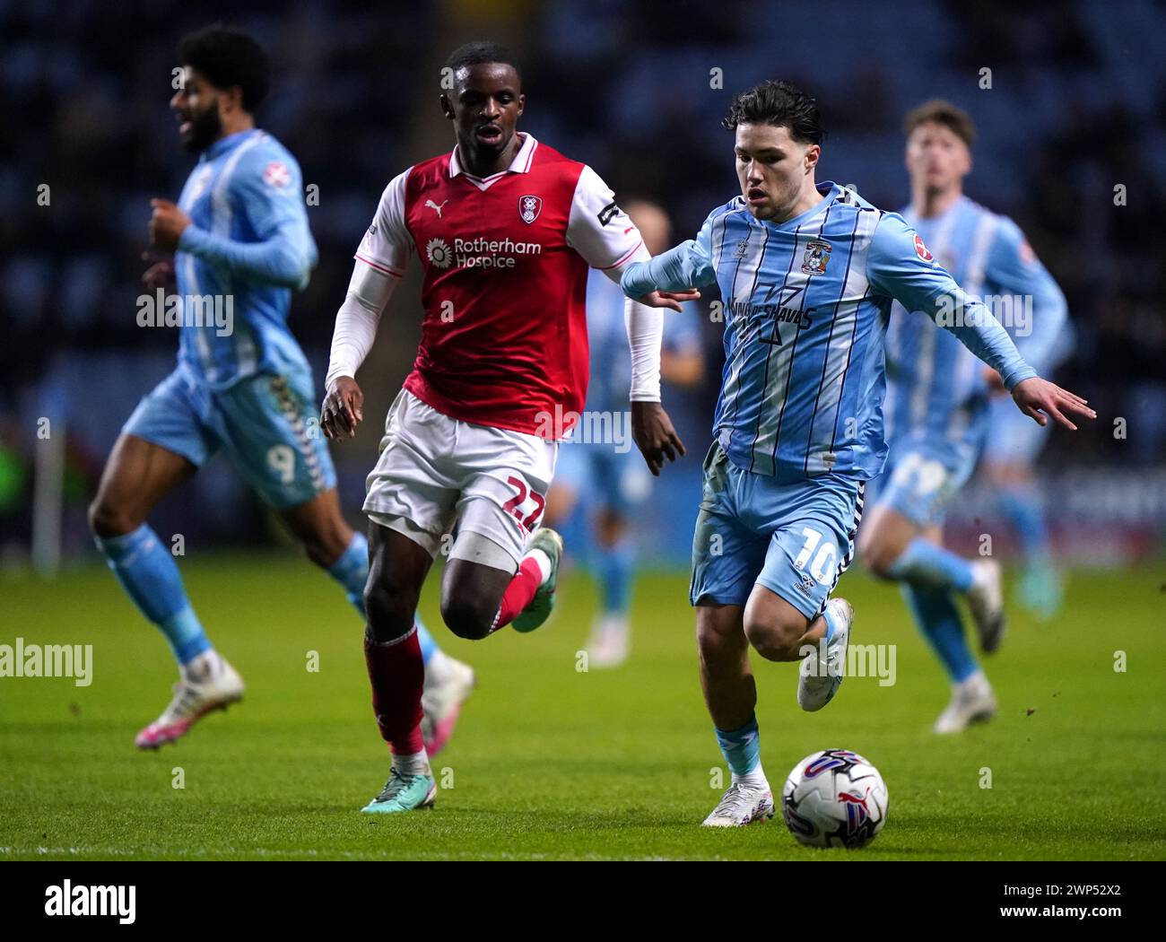 Rotherham United's Hakeem Odoffin (left) and Coventry City's Callum O ...
