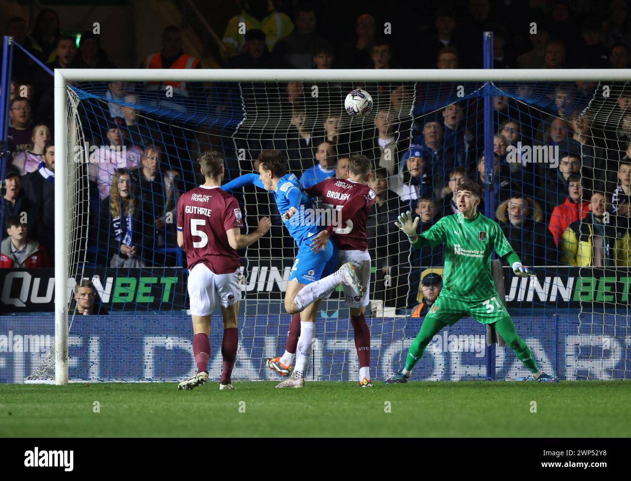 Peterborough, UK. 05th Mar, 2024. Hector Kyprianou (PU) scores the ...
