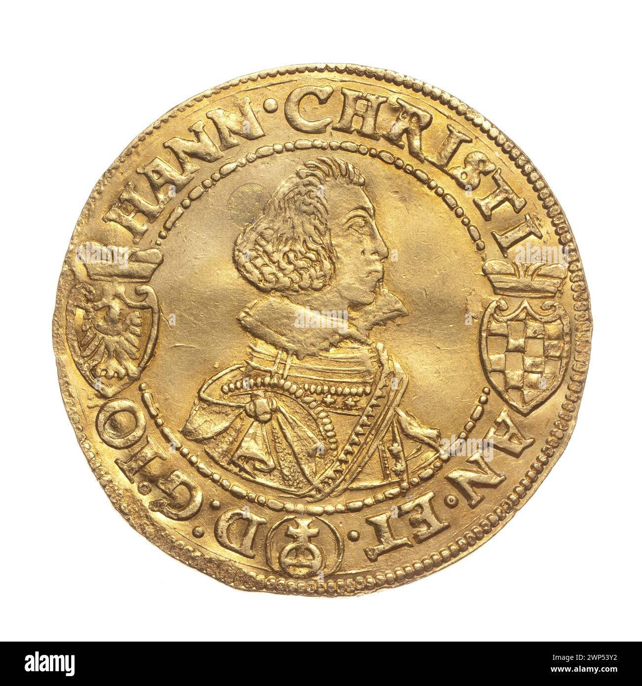 A 1611 five-ducat coin with Talara stamp in gold, depicting Princes Jan ...
