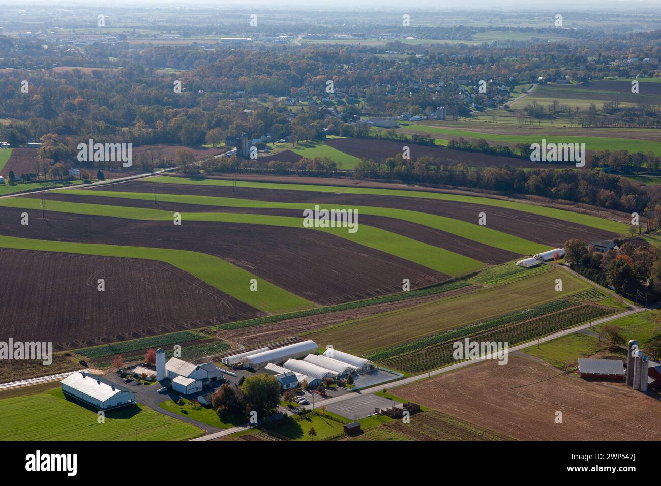 Aerial View of Farmland in Lancaster County, PA Stock Photo - Alamy