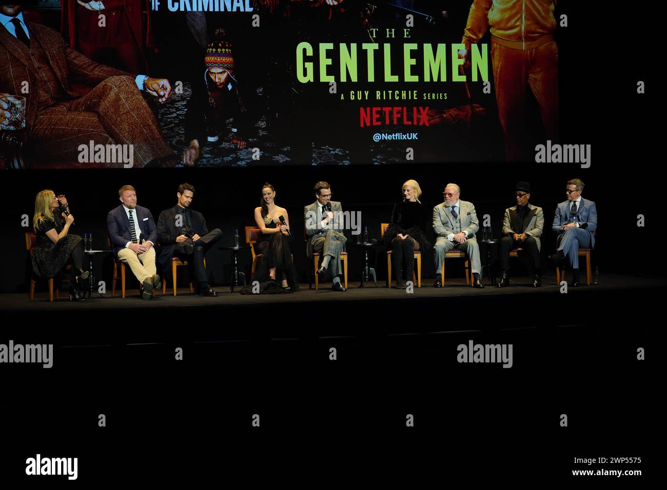 (left to right) Guy Ritchie, Theo James, Kaya Scodelario, Daniel Ings ...