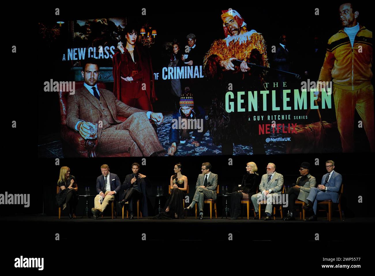 (left to right) Guy Ritchie, Theo James, Kaya Scodelario, Daniel Ings ...