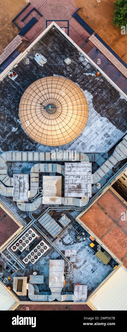 aerial view air conditioning installation in top of a building Stock ...