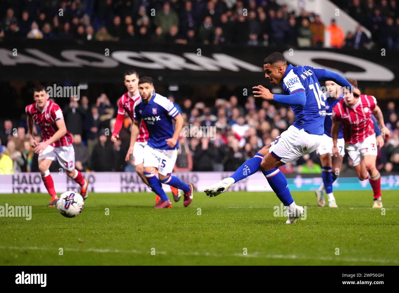 Ipswich Town's Ali Al-Hamadi has his penalty kick saved by Bristol City ...