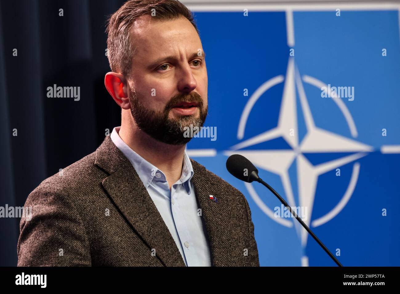 Korzeniewo, Poland. 05th Mar, 2024. Minister of Defence of Poland ...