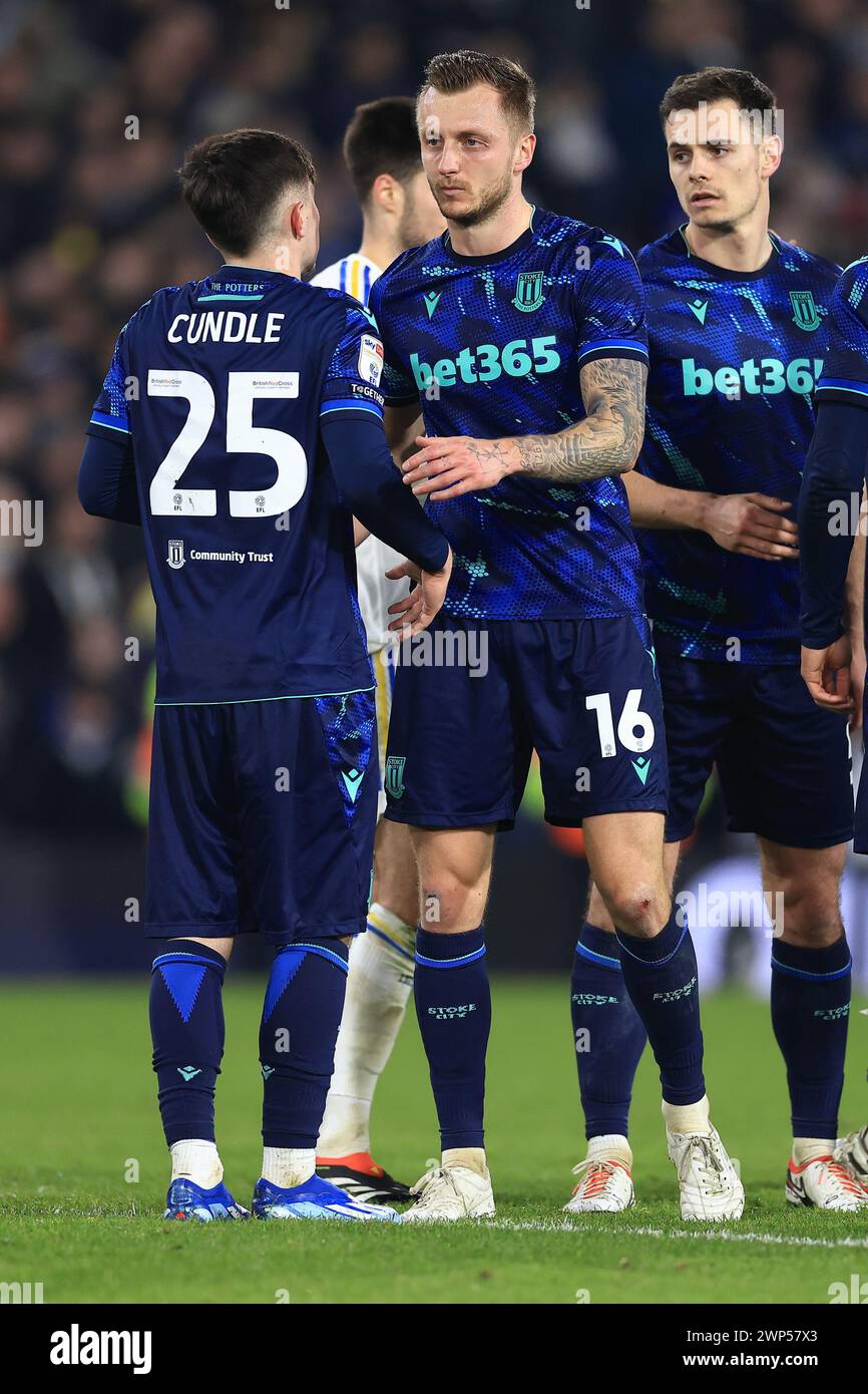 Leeds, UK. 05th Mar, 2024. Ben Wilmot of Stoke City looks dejected as ...