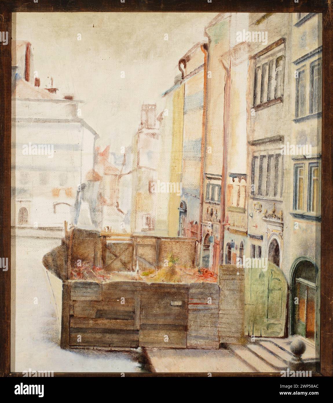 A painting by Jan Gotard from around 1935 showing Warsaw’s Old Town ...