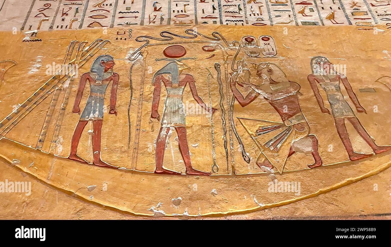 Ancient mural inside tomb KV 2 Ramses IV in the Valley of the Kings ... Ancient mural inside tomb KV 2 Ramses IV in the Valley of the Kings ...