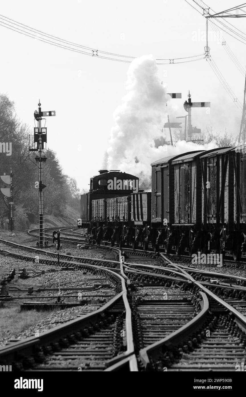 "47406" at Swithland Sidings with a goods train Stock Photo - Alamy