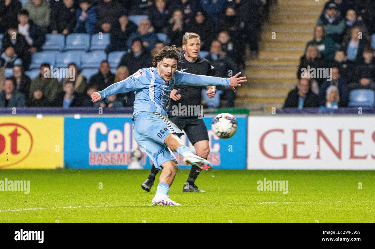 5th March 2024; Coventry Building Society Arena, Coventry, England; EFL ...