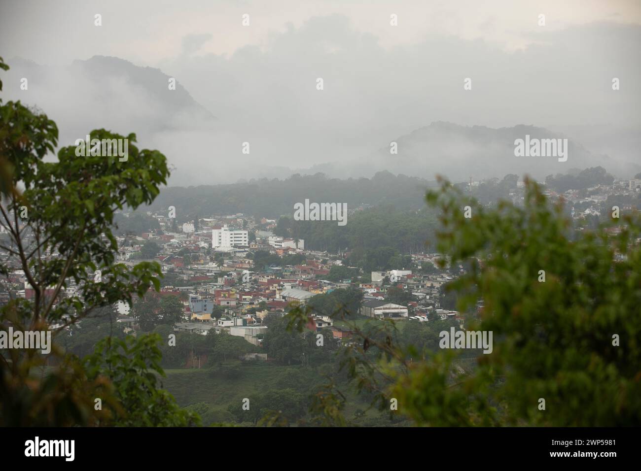 Huatusco, Veracruz, Mexico - July 13, 2022: Monsoon rain falls on the ...