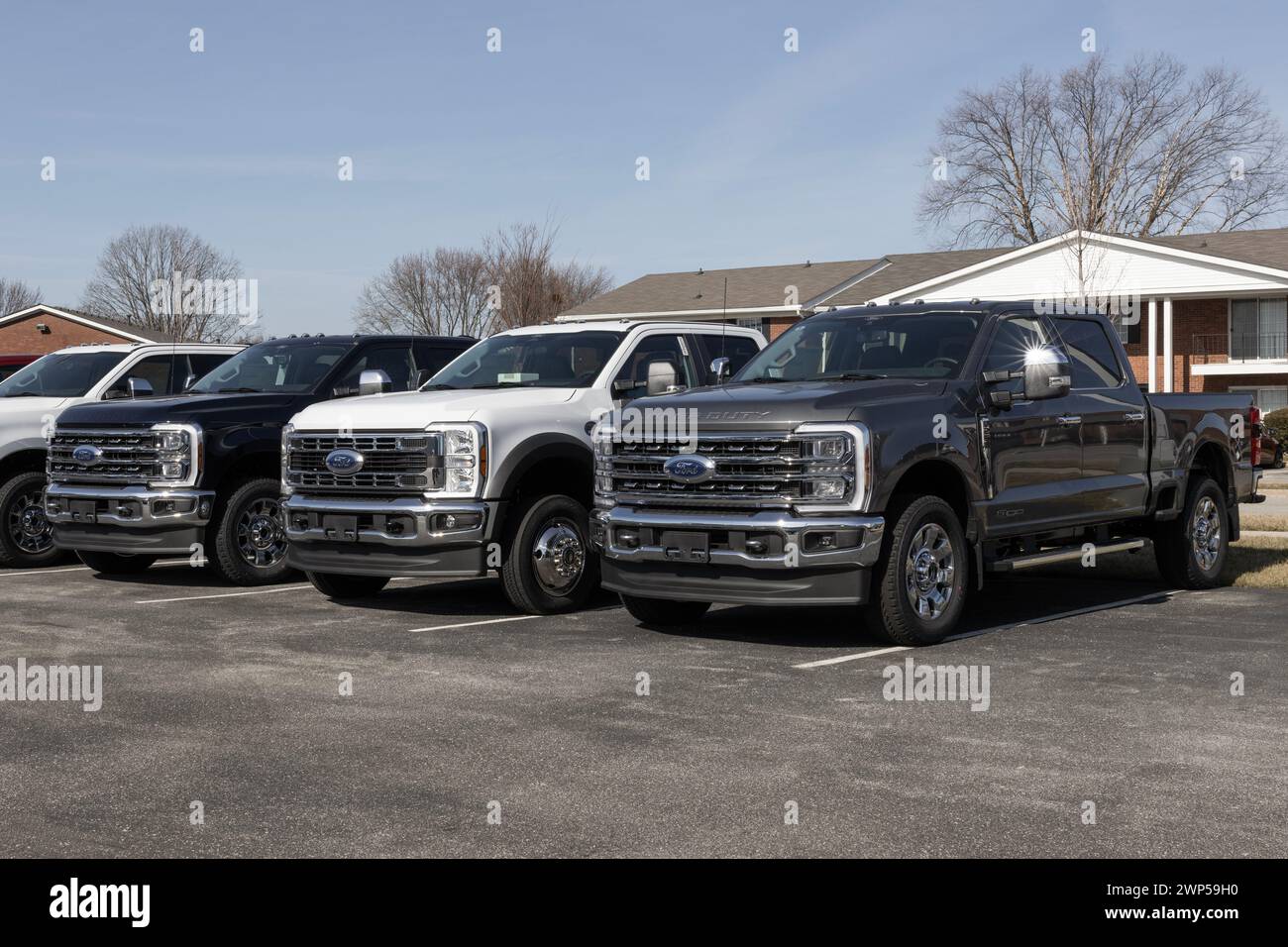 Kokomo - February 3, 2024: Ford F-250 Super Duty Crew Cab display at a ...