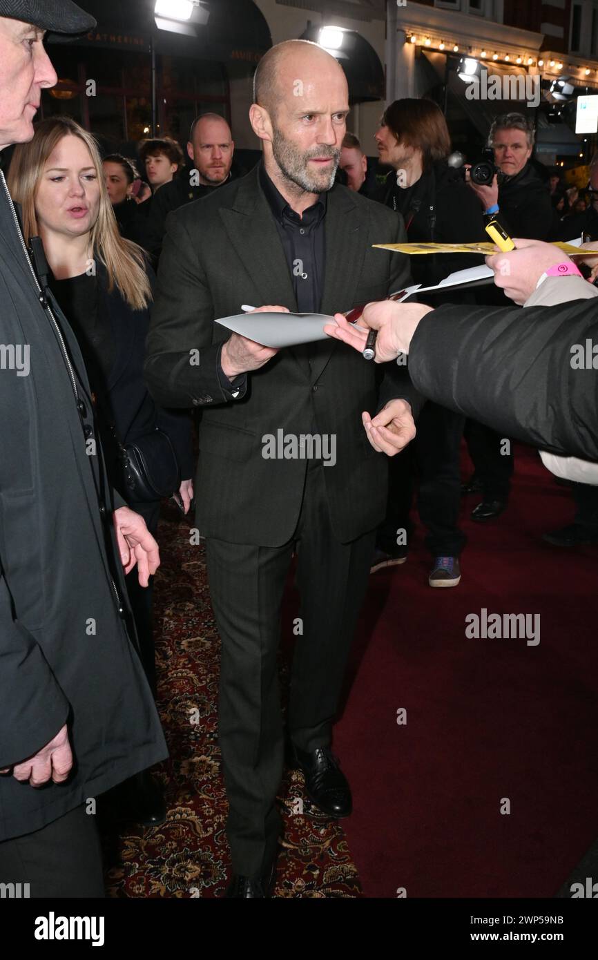 London, UK. 5th Mar, 2024. Jason Statham at The Gentlemen UK Series Global Premiere, Theatre ...